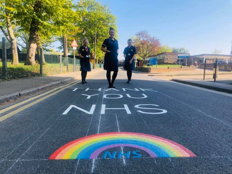 Special road marking outside Orsett Hospital puts a smile on the faces ...